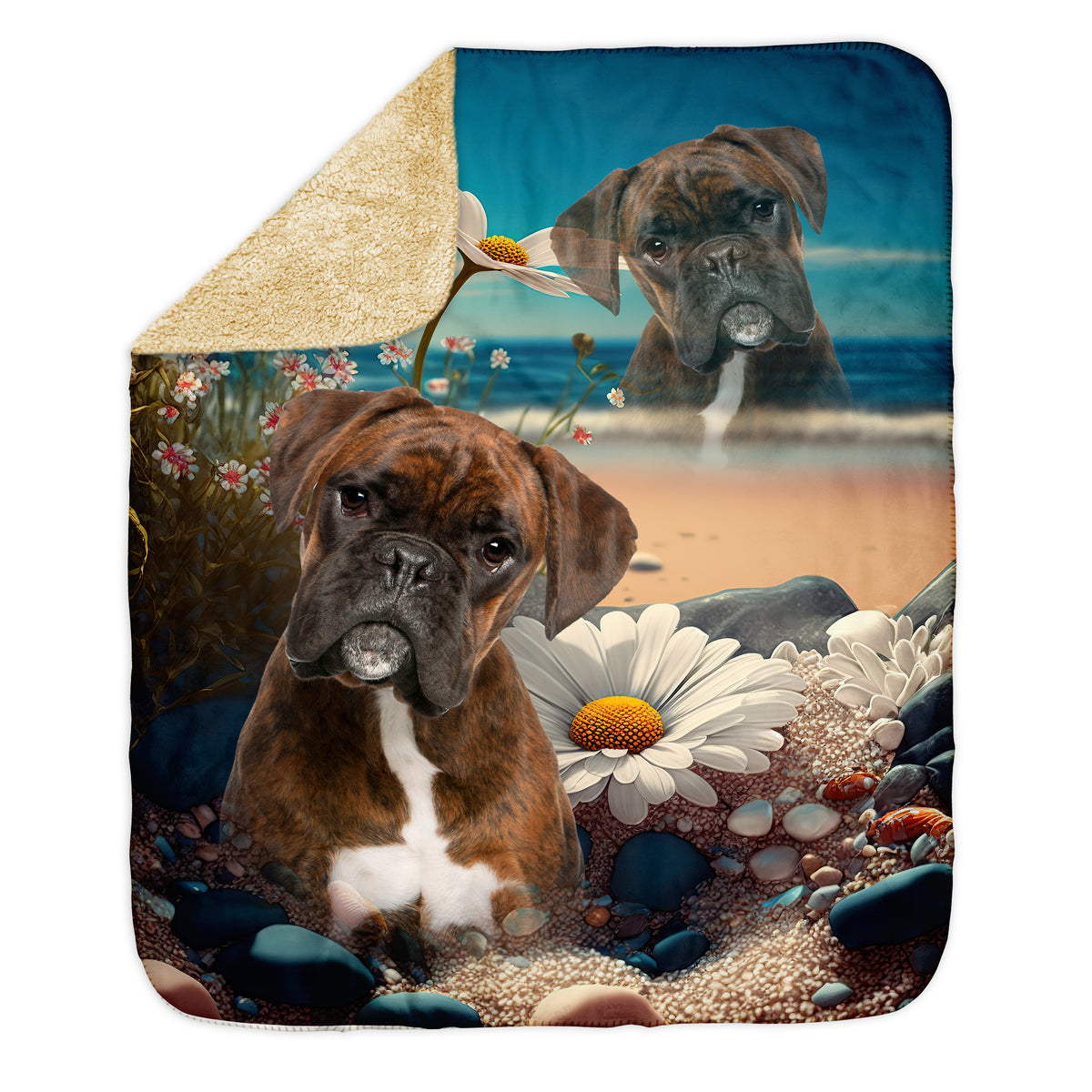 Personalized Pet Sherpa Blanket - Superimposed Portrait – PoochPrints